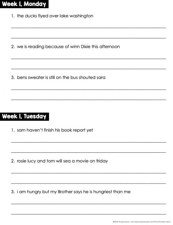 2 Ways to Teach Grammar Everyday – Amanda Garcia Resources