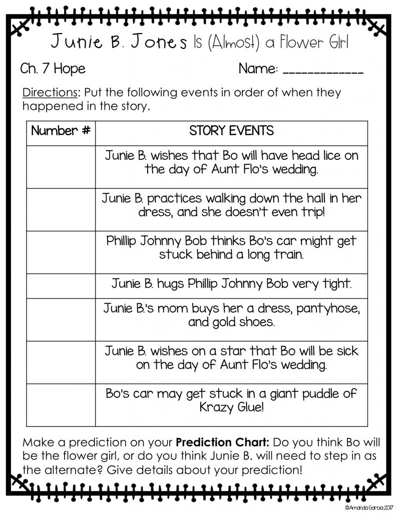 Junie B. Jones Is (Almost) a Flower Girl Novel Study – Amanda Garcia ...