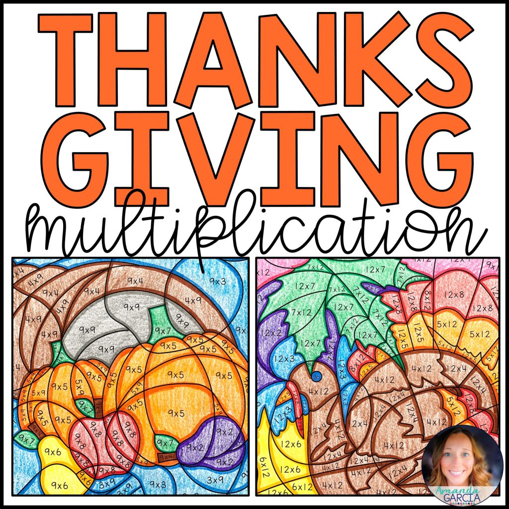 Color by Number: Thanksgiving Multiplication Facts Practice – Amanda ...